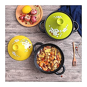 Cooking Tagine Pot, 20Cm Tagine Pot Cookware Casserole Pots with Lids Simple Cooking Tagine Lead Free Different Cooking Styles 1.5L