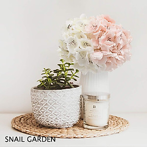 SNAIL GARDEN 24Pcs Artificial Hydrangea, 2 Colors Single Real Touch Hydrangea with Stem-Silk Bouquet with 1 Greeting Card for Wedding Party, Home Office Table Arrangements, Festival Gift(White & Pink)