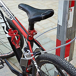 Stainless Steel Safety Cable,Double Loop Braided Steel Cable Flexible Lock Cable Lock 3/8 inch U-Lock,Padlock,Transparent Wire Rope with Ring, Electric Door, Bicycle,Glass Door Lock, Door Handle，