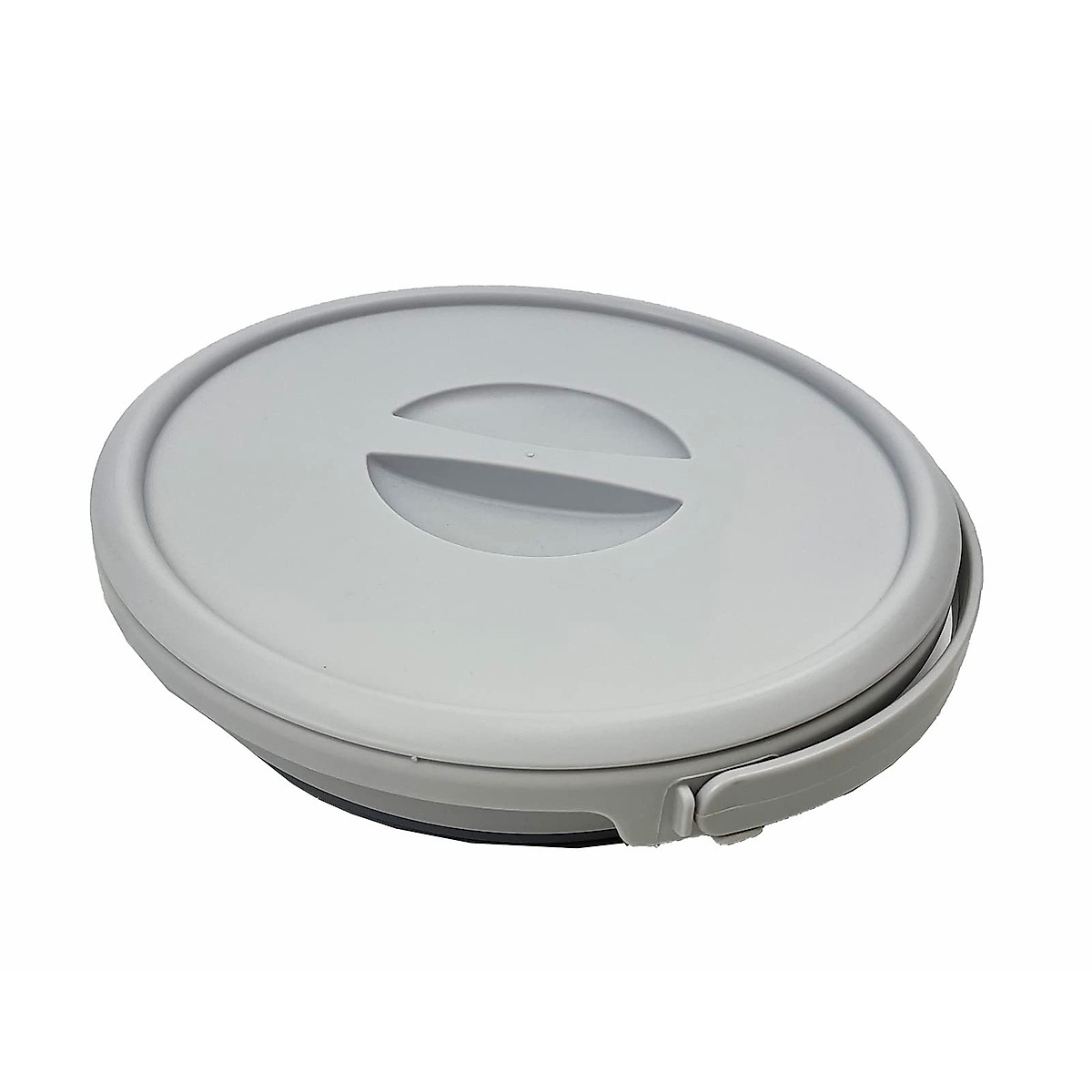 SAMMART 5.5L (1.4 Gallon) Collapsible Plastic Bucket with Lid - Foldable Round Tub with Lid - Portable Fishing Water Pail - Space Saving Outdoor Waterpot. (Grey)