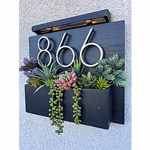 5 Inch House Numbers for Outside, Metal Modern Floating House Numbers, Garden Door Mailbox Decor Number with Nail Kit, Visibility Signage,Silver Grey(9)