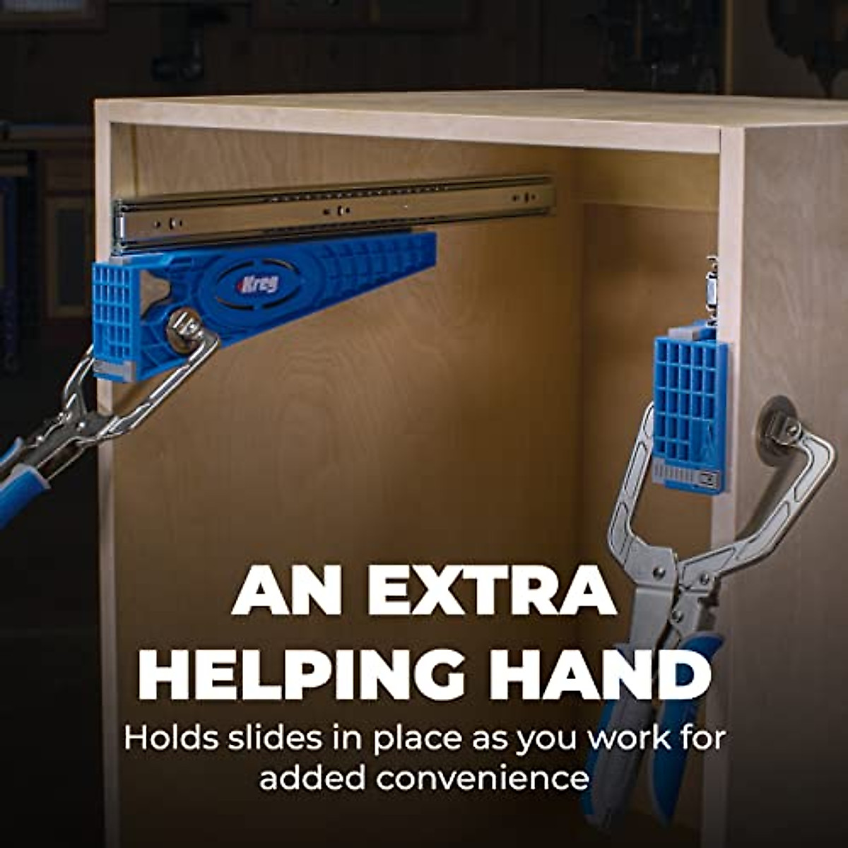 Kreg KHI-Slide Drawer Slide Jig - Drawer Slide Jig Kit - Drawer Slide Tool - for Cabinets, Drawers, Desks & More - Easily Install Drawer Slides - Set of 2