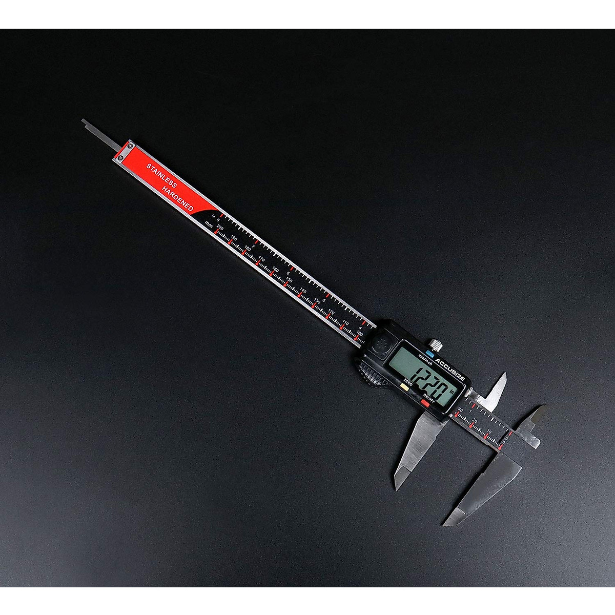 Accusize Industrial Tools 0-8'' / 0-200 mm Elctronic Digital Caliper with Extra Large Screen, Left-Hand, 0.0005''/0.01 mm Resolution, Ab11-L108