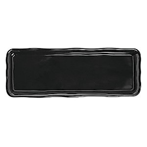 Elite Global Solutions M618-B Heavyweight Black Melamine Display Tray - 17 1/2 L x 6 1/2 W x 1 1/2 H