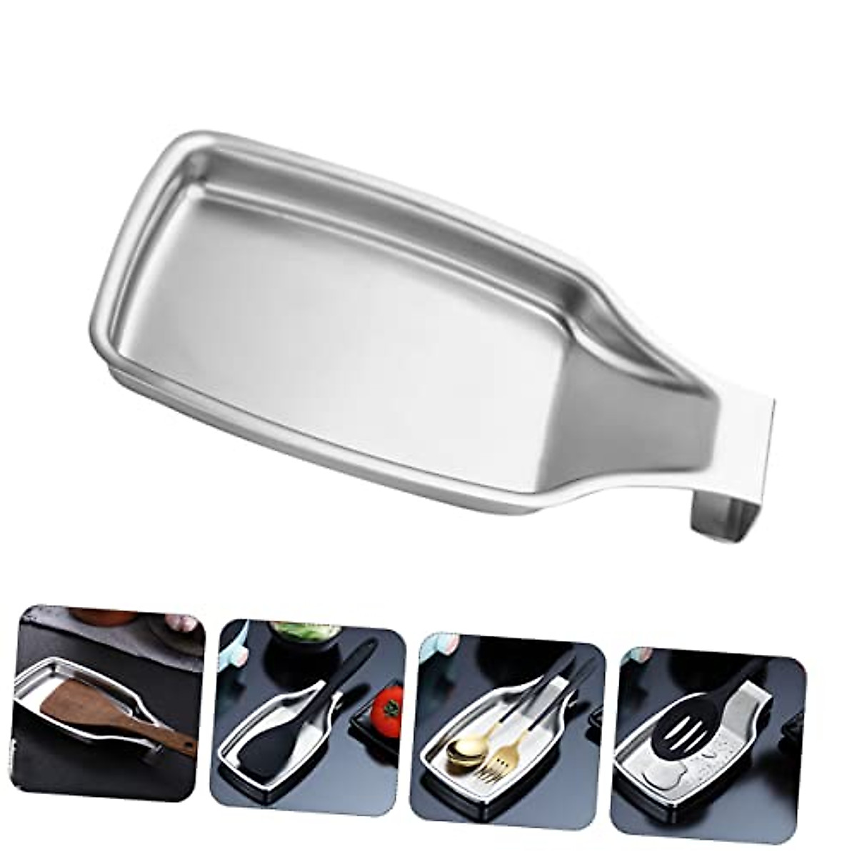 UPKOCH 1pc 304 Stainless Steel Spoon Rest Stainless Steel Utensil Holder Spatula Metal Stainless Steel Ladle Kitchen Spoon Organizer Spoon and Fork Holder Fork Spoon Knife Holder Silver