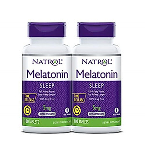 Natrol Melatonin Time Release 5mg Tablets 100 ea (Packs of 2)