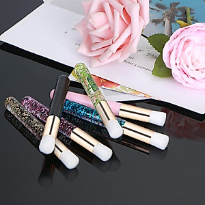 30pcs Lash Shampoo Brushes,Eyelash Extension Cleanser Brush,Nose Pore Deep Cleaning Brush,Lash Shampoo Brushes,Soft facial makeup remover brush for facial cleansing with boxed (30pcs（purple sequins）)
