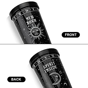 Insulated 24oz Stainless Steel Witch Witchy Tumbler with Straw Gothic Goth Travel Coffee Cup Vacuum Water Bottle Simple Modern Kitchen Decor Mug for Thanksgiving Christmas Gift Travel Thermos 750ml