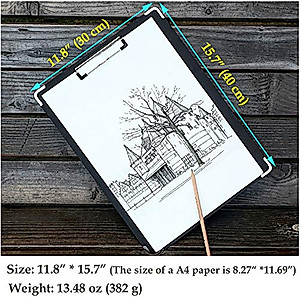 Artist Sketch Board Covered with Water Proof Fabric - Black Painting Drawing Clipboard – Art Supply for Classroom Studio Travel or Field Use, Size 15.7" by 11.8" (L x W, 30 x 40 cm)