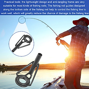 50 Pieces Fishing Rod Tip Repair Kit Rod Tips Kit Replacement for Freshwater Saltwater Rods Stainless Steel Ceramic Ring Guide Replacement Kit