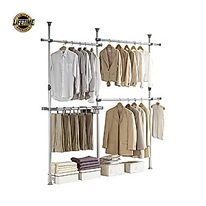 Prince Hanger, Double 2tier Pants Hanger, Silver, Steel, 38mm Heavy Duty, Closet Organizer, Clothing Rack, PHUS-0031, Made in Korea