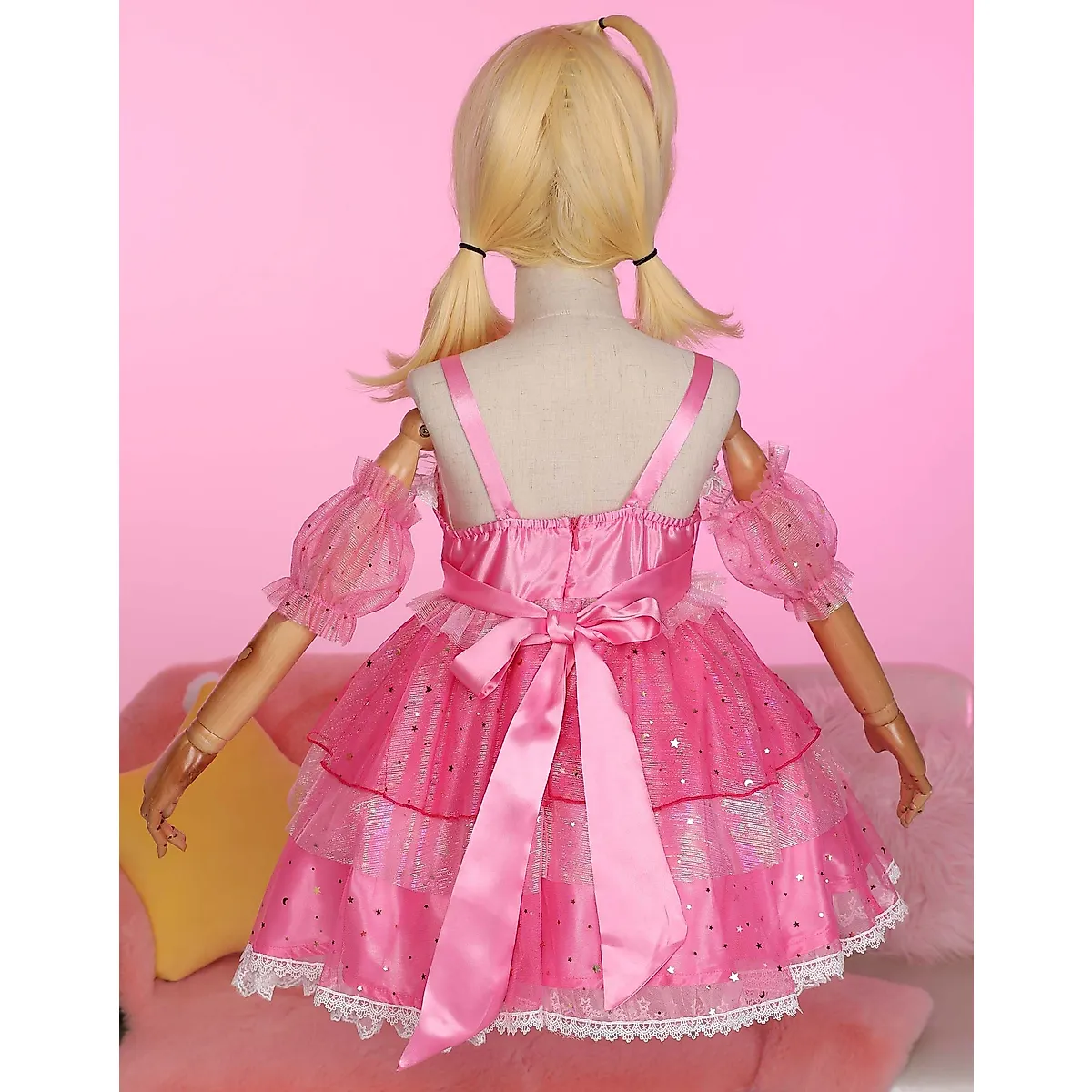 haikyuu Girls Pink Princess Cosplay Dress Birthday Party Dress up Halloween Costume (pink, large)