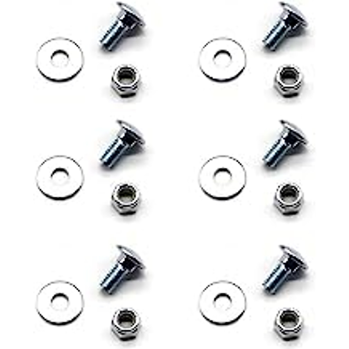 (6/Pack) 710-0451 Skid Shoe Carriage Bolts Nuts and Washers Kit Replacement MTD Cub-Cadet Yardman 784-5580 736-0242 712-04063 GW-37002 Snow Blower (5/16-18) 3/4"