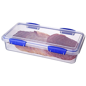 Sistema KLIP IT Utility Collection Deli Storer Plus Food Storage Container, 59.0 oz./1.7 L, Clear/Blue
