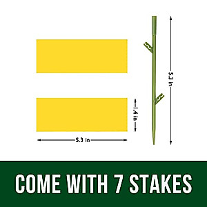 Garsum 21 Traps Sticky Houseplant Traps Gnat Yellow Insect Trap Indoor Fruit Fly Stakes Trap