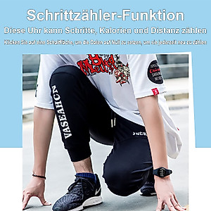 HUYVMAY Fitness Watch for Boys Girls Women, No App No Phone,1 Hour Charging for 20 Days Use, IP68 Waterproof Pedometer Watch with Alarm Clock Stopwatch Pedometer Count Steps Distance Calorie