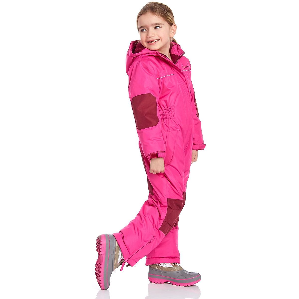 Wippette Baby Girls’ Snowsuit – Waterproof Insulated Fleece Lined Pram Snowmobile Ski Suit Coveralls (18M-6X), Size 5/6, Pink