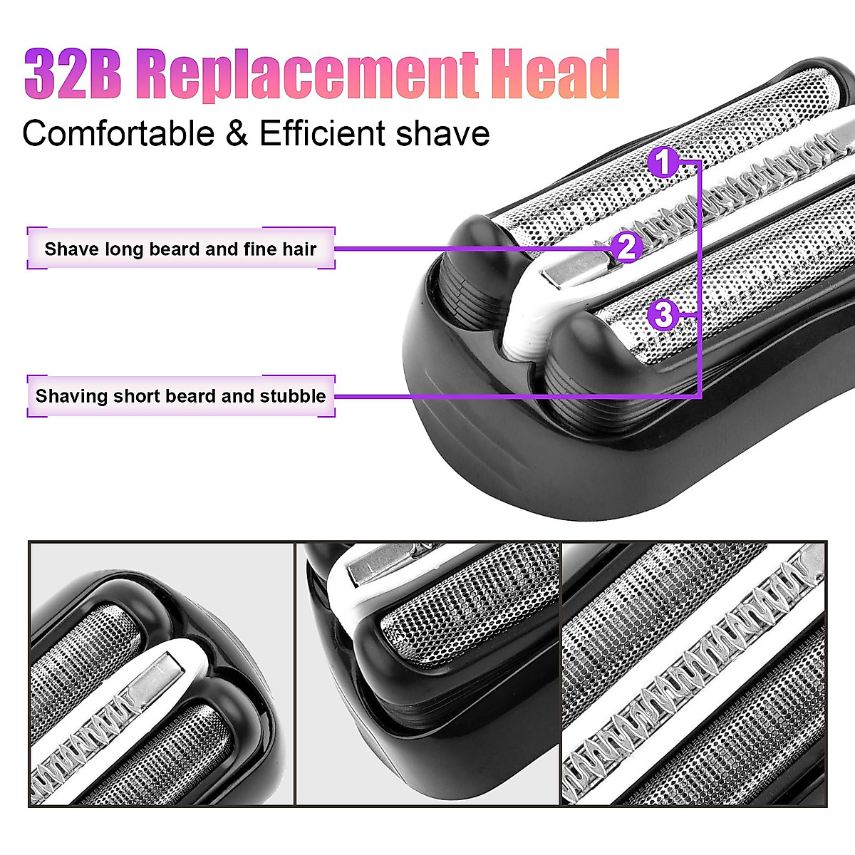 Professional Replacement Foil and Cutter Bar Assembly Compatible with wahl 5 Star Series Finale Shaver Foil 7031-100, 7043-100 Super Close Shaving Replacement Heads