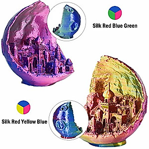 (2 Items) PLA Filament 1.75mm Bundle, 3D Printer Filament Silk Multicolors PLA Filament with Tri-Colors Rainbow PLA Filament Bundle, 3D Printing Filament 4 * 200g+4 * 200g