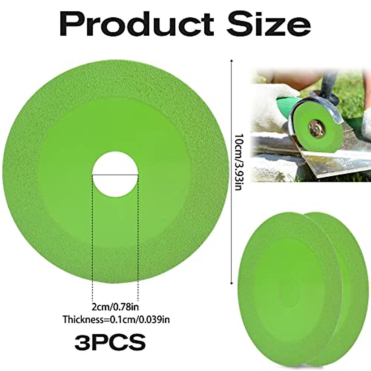 4 Inch Glass Cutting Disc for Angle Grinder, Ultra-Thin Glass Cutting Disc Ceramic Diamond Cutting Tool Glass Grinding Saw Blade Wheel