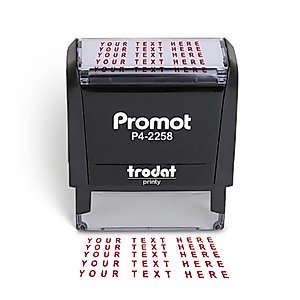Promot Self Inking Personalized Stamp - Up to 5 Lines of Personalized Text, Custom Address Stamp, Office Stamps, Customizable Rubber Stamp, Name Stamp for Business Easy to Change Ink Cartridge-Medium