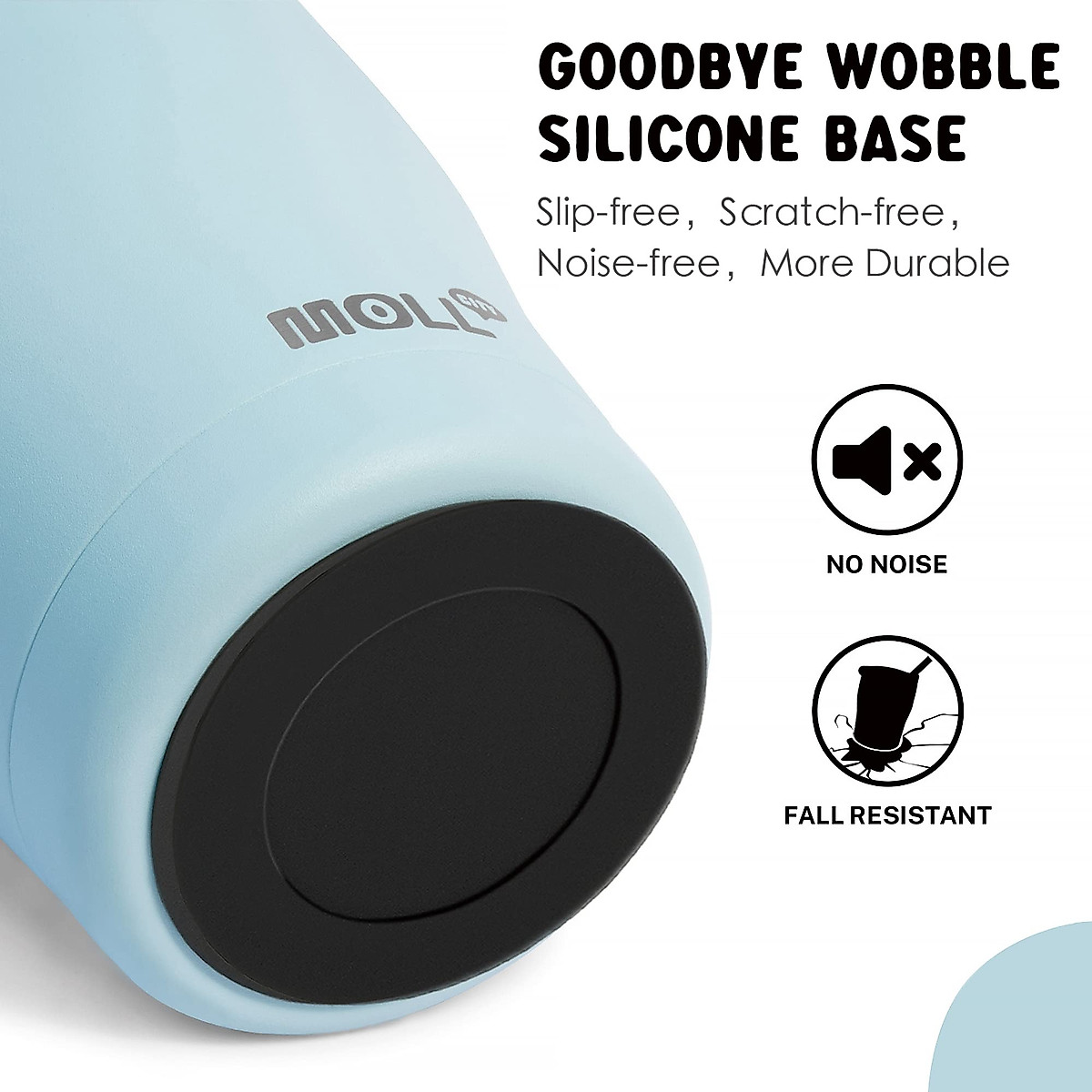 Mollcity kids Cup-9 oz Stainless Steel Vacuum Insulated Tumbler Lids and Straws- Kids Smoothie Cup Spill Proof, BPA Free(Blue)