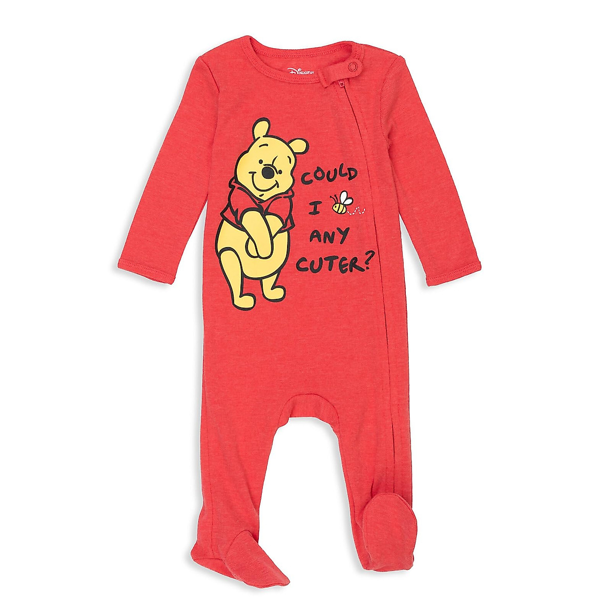 Disney Winnie the Pooh Newborn Baby Boys 2 Pack Sleep N' Play Coveralls White/Red 0-3 Months
