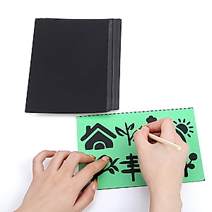 LUREME Scratch Paper Art Set 107 Pcs Rainbow Magic Scratch Off Arts and Crafts Supplies Kits Sheet Party Favor Christmas Easter Craft Birthday Gifts (ME000010-2) Halloween