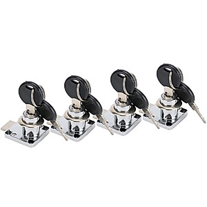 QANYEGN 4 Sets Drawer Lock Cabinet Locks with Keys, Zinc Alloy Drawer and Cabinet Lock, Home Desk Lock for Desks, Cabinets, Drawer Cabinets, Letter Box