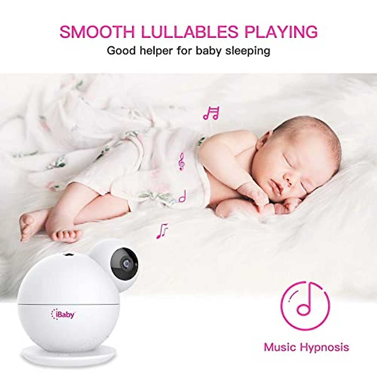 iBaby M8 2K Smart Baby Monitor, 355° Pan 110° Tilt and 2-Way Talk, Video Baby Monitor with Crying and Motion Alerts, Moonlight Projector, Temperature/Humidity Alerts, for iOS/Android