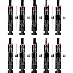 BAITHNA 30A PV Solar Panel Connector Male/Female Built-in Diode Solar Wire Connectors Waterproof Anti-backflow (10 PCS)