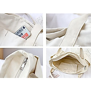 Women Canvas Tote Bag Hobo Casual Shoulder Purse Large Capacity Messenger Handbags