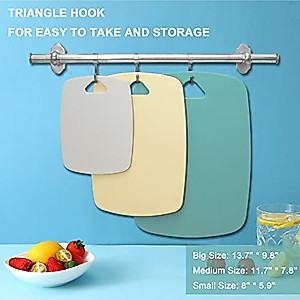 Uaniar Cutting Boards for Kitchen, Plastic Large Cutting Board Set of 3, Dishwasher Safe Chopping Board for Meat, Vegetables and Fruits, Easy Grip Handle, Non-Slip, Multi Color