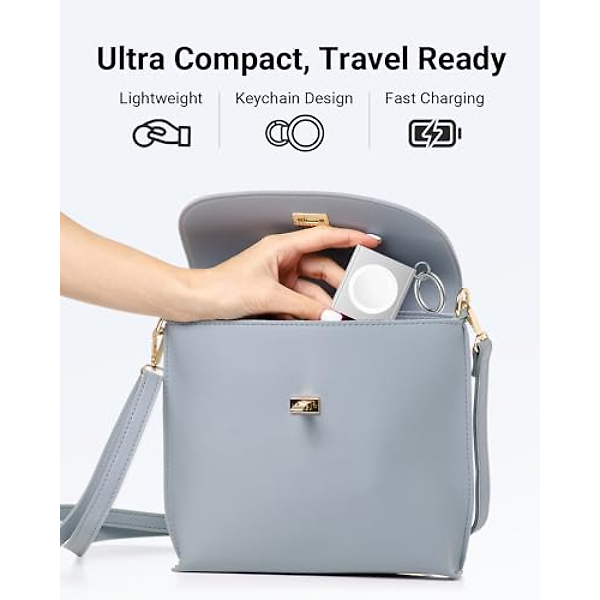 Portable Charger for Apple Watch, Spare Magnetic Apple Watch Charger for Travel/Office/Home/Car, Mini Charging Pad with Lightning and USB-C Dual Input Ports for iWatch 9/8/7/6/5/4/3/2/1/SE/Ultra