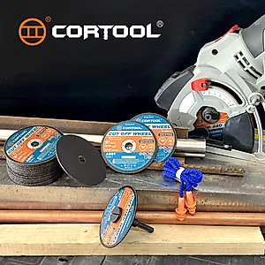 CORTOOL Cut Off Wheels 3-Inch, 27PCS Stainless Steel & Metal Cutting Wheels, 3” x 1/16” x 3/8” Cutting Discs with Mandrel for Die Grinder