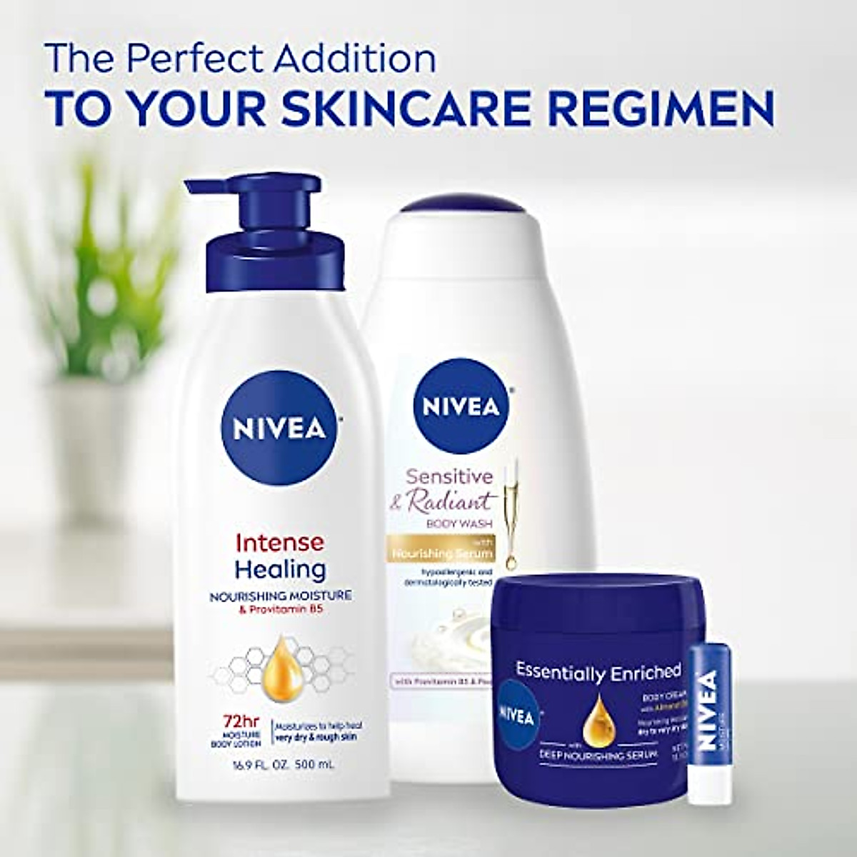 NIVEA Intense Healing Body Lotion, 72 Hour Moisture for Dry to Very Dry Skin, Body Lotion for Dry Skin, 16.9 Fl Oz Pump Bottle