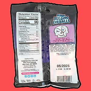 Sweetzo Halloween Gummy Eyeballs, Trick or Treat Candy and Creepy Party Bag Fillers, Swirl Sticker Included - 4.5 Ounces (Pack of 2)