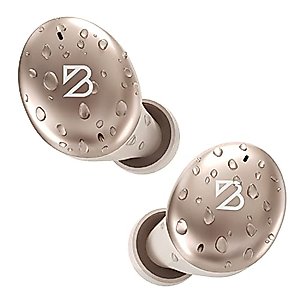 Tempo 30 Champagne Gold Wireless Earbuds for Small Ears Women, Gold Earbuds with Mic, Bluetooth Earphones for Small Ear Canals, IPX7 Sweatproof, Long Battery, Loud Bass