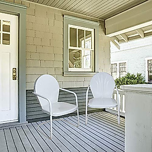 Northlight 34-Inch Outdoor Retro Tulip Steel Armchair, White