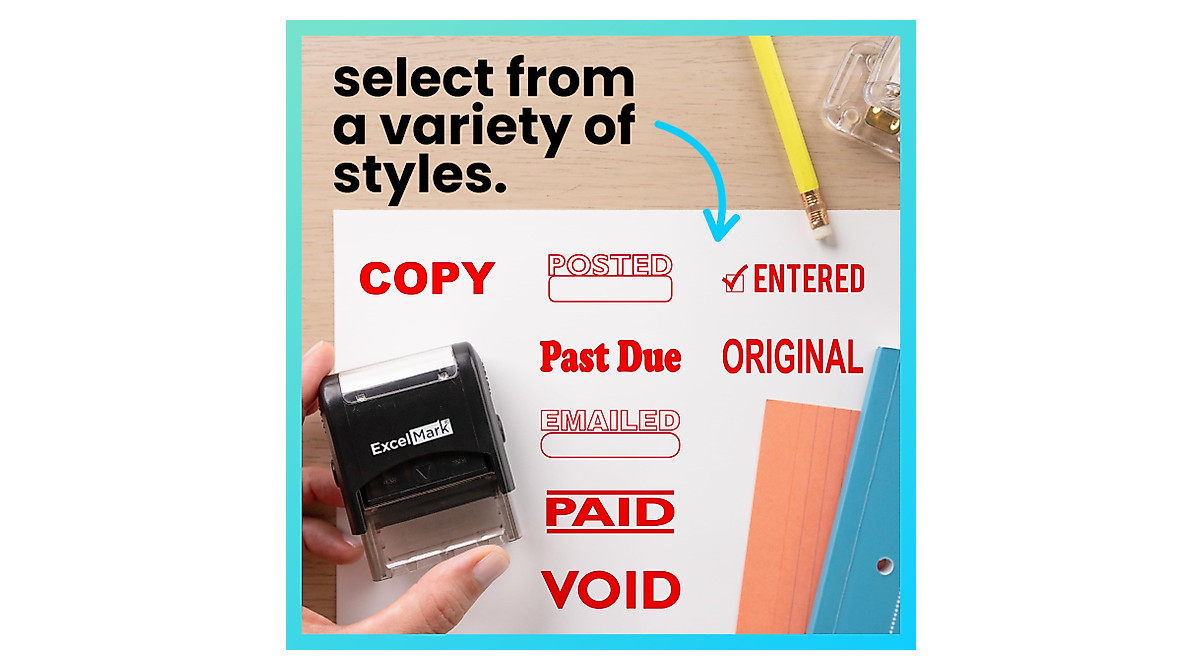 ExcelMark Copy Self-Inking Rubber Stamp - Quick & Clear Marking