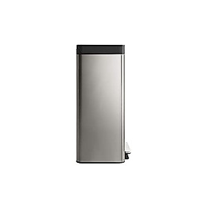 Kohler 13 Gallon Hands-Free Kitchen Step, Trash Can with Foot Pedal, Quiet-Close Lid, Stainless Steel