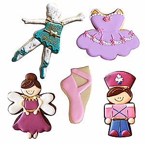 Nutcracker Ballet Cookie Cutters 5-Pc. Set Made in USA by Ann Clark, Nutcracker, Sugar Plum Fairy, Tutu, Ballerina, Ballet Slipper