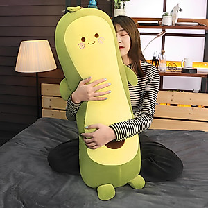 OPHRBU Cute Avocado Stuffed Plush Soft Hugging Pillow Toy，Plush Toy Doll Sleeping Pillow Doll Doll for Ideal Gift for Birthday, Valentine's Day, Christmas (27.5")
