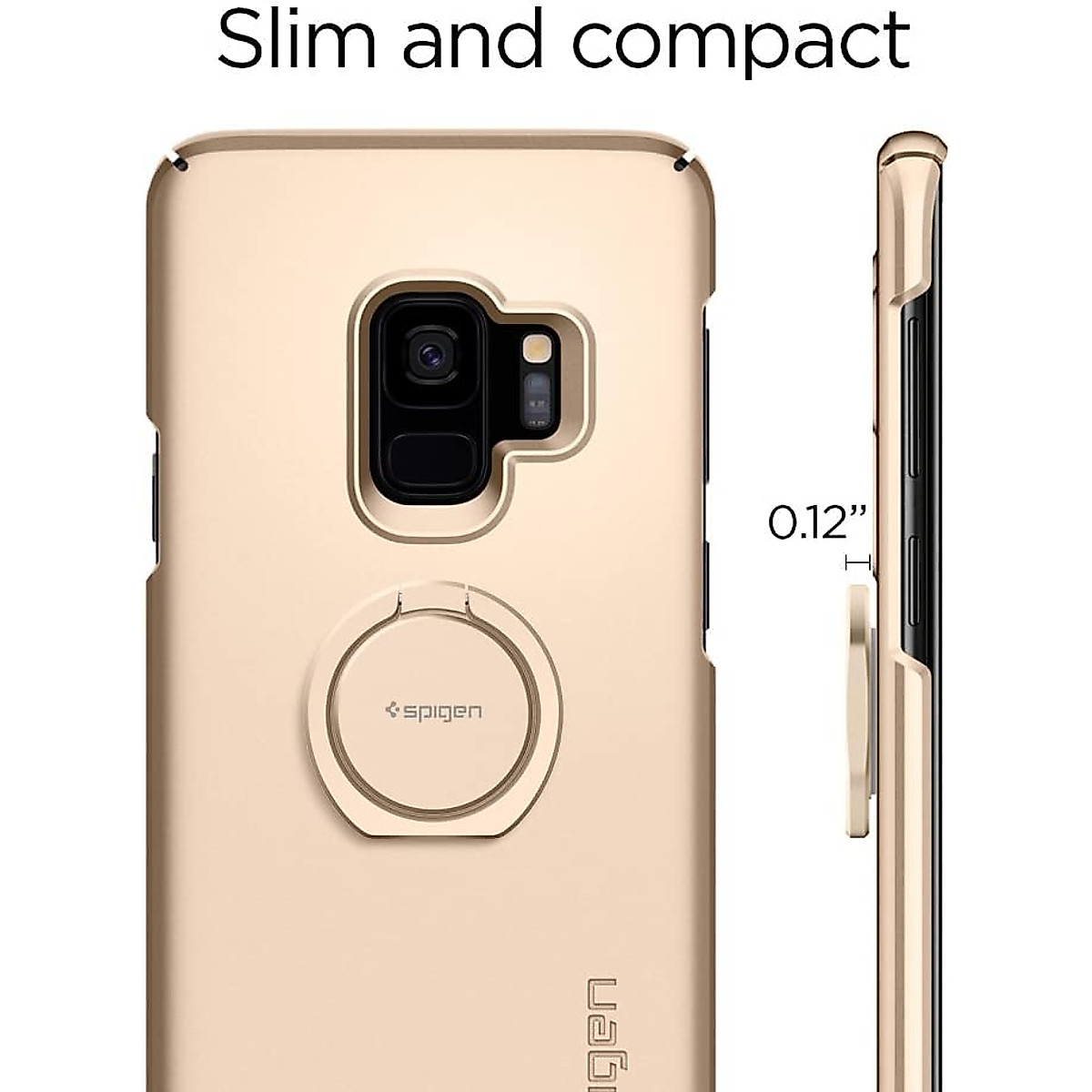 Spigen Style Ring 360 Cell Phone Ring/Phone Grip/Stand/Holder for All Phones and Tablets Compatible with Magnetic Car Mount - Champagne Gold