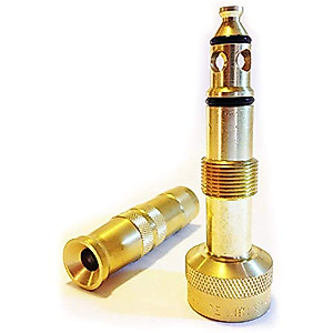 Hose Nozzle High Pressure - Lead-Free Brass for Car Or Garden - Solid Brass - 2 Nozzle Set - Adjustable Water Sprayer from Spray to Jet - Heavy Duty - Fits Standard Hoses - with Gardening E-Book
