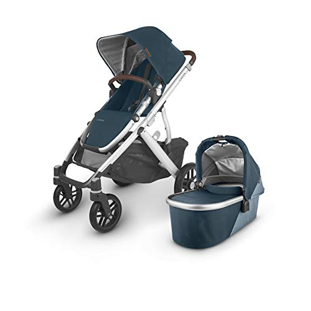 UPPAbaby VISTA V2 Stroller - FINN (deep sea/silver/chestnut leather)