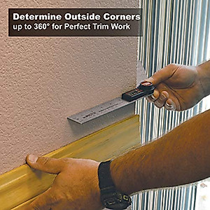 Calculated Industries 7455 AccuMASTER Digital Protractor Angle Finder Ruler for Crown, Trim, Woodworking | 7 Inch Stainless Steel Blade | Hold and Zero Function | Includes Battery, Protective Case