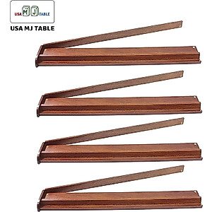 Gray Ultra-Thin Folding Automatic Mahjong Mah jongg Table 40mm American Mahjong Numbered Tiles Foldable Style + 4 Racks+ Hard Tabletop Cover