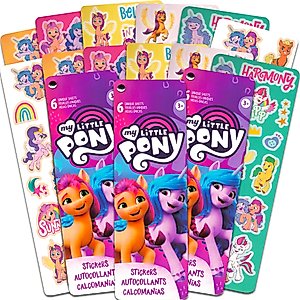 My Little Pony Stickers Party Favors 16 Sheets - MLP Favorites Include Rainbow Dash, Twilight Sparkle, Pinkie Pie, Rarity, and More!