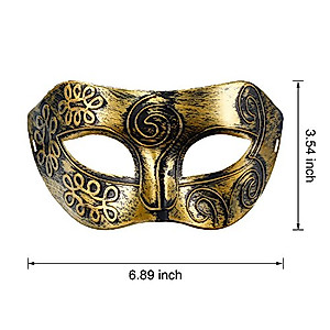 8 Pieces Vintage Antique Masks Hallowmas Masquerade Carnival Mask (Gold Silver)